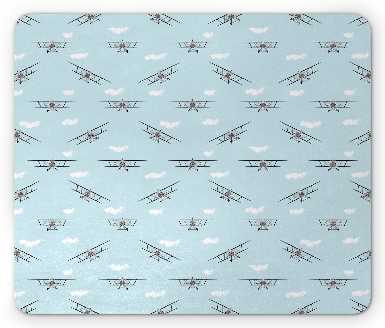 Airplane Mouse Pad, Old Aircraft Biplanes in Blue Sky Speedy Propellers ...