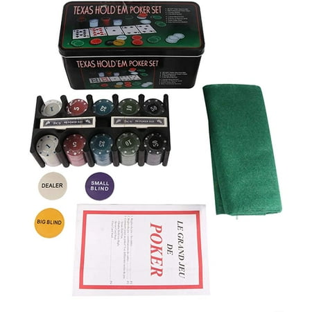 Poker Chip Set, Poker Chips Texas Holdem Set 200 Poker Game, 2 Decks ...