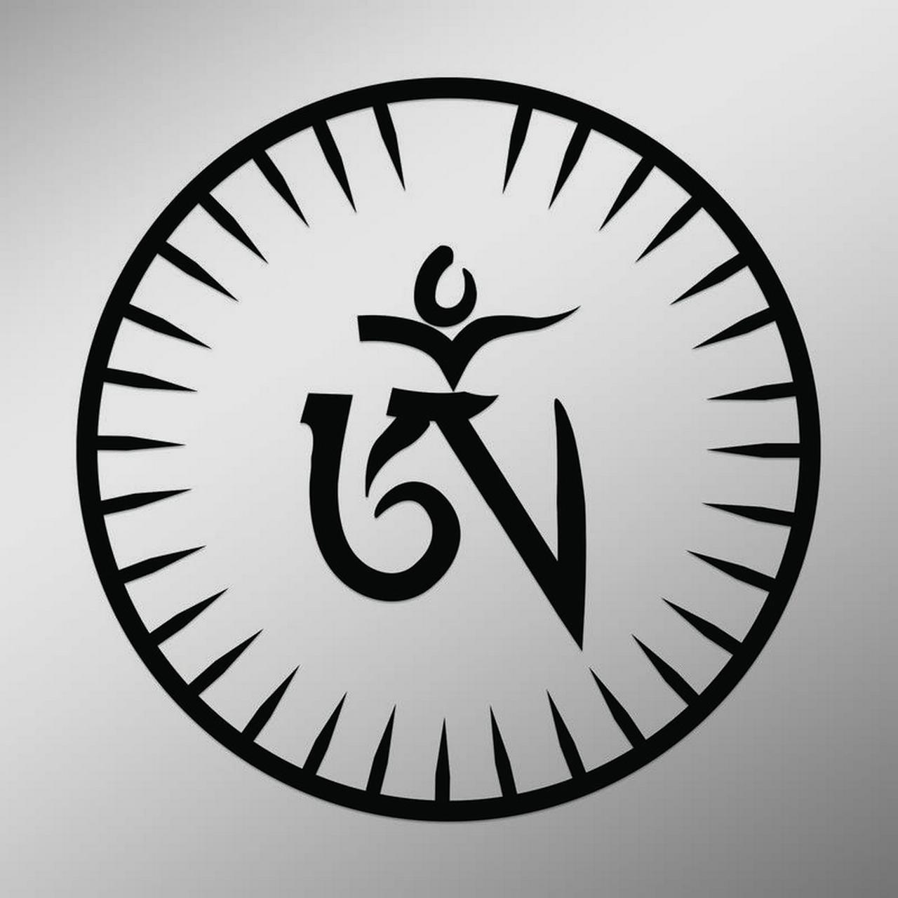 OM Symbol In Tibetan Script Sun Dial Decal Sticker | 5.5-Inches By 5.5 ...