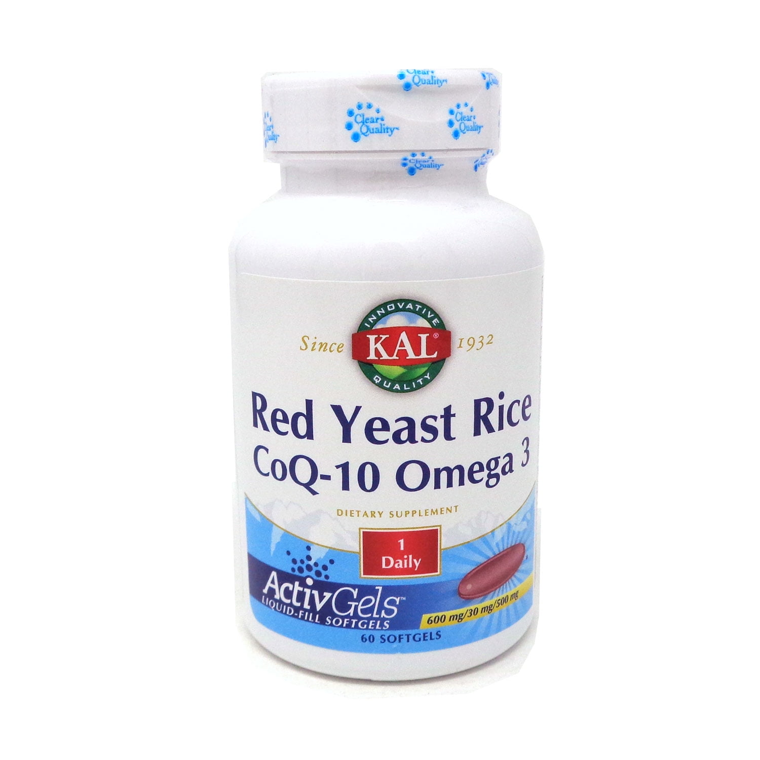 Kal - Red Yeast Rice CoQ-10 Omega 3 600/30/500 mg - 60 Softgels ...
