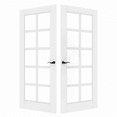 64" x 80" 10-Lite clear Glass Primed French Doors Double Doors With ...