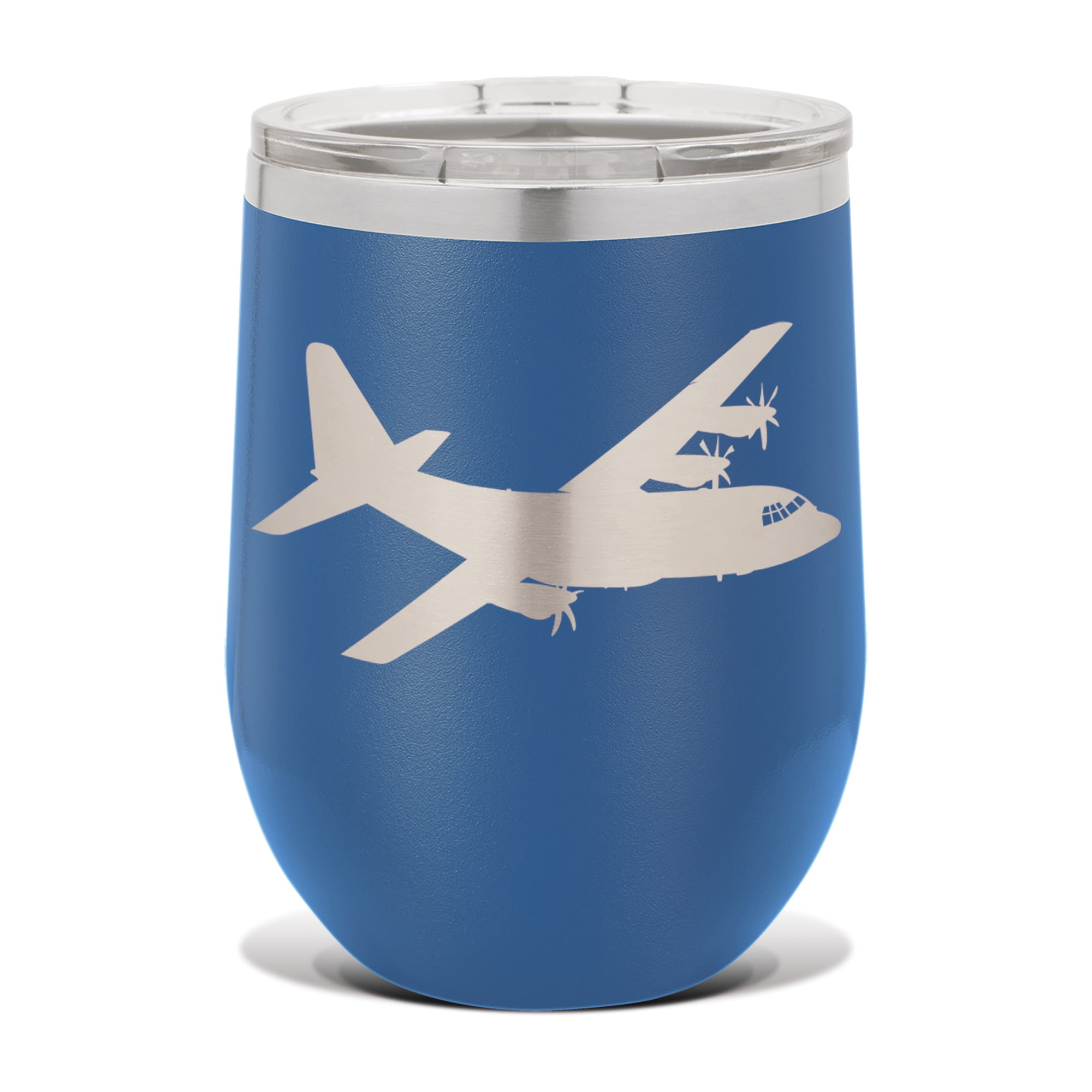 C-130 Hercules Wine Tumbler 12 oz - Laser Engraved - Polar Camel ...