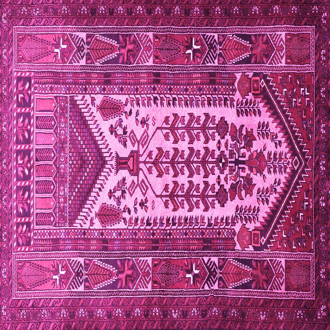 Ahgly Company Indoor Square Persian Pink Traditional Area Rugs, 6 ...