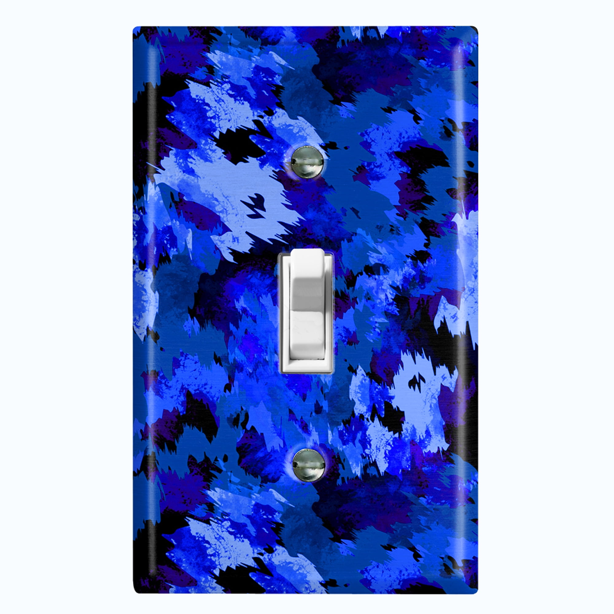 Metal Light Switch Plate Outlet Cover (Blue Artistic Camo - Single ...
