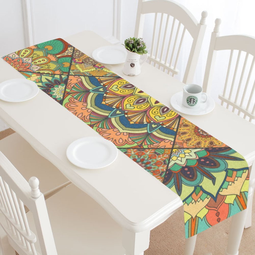MYPOP Boho Mandala Table Runner Home Decor 14x72 Inch,Tribal Ethnic ...