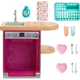 Barbie World Toy Dishwasher Set with 9 Dollhouse Kitchen Accessories ...