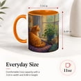 Cozy Orange Cat Window 11oz Ceramic Mug, Morning Light Cottagecore ...