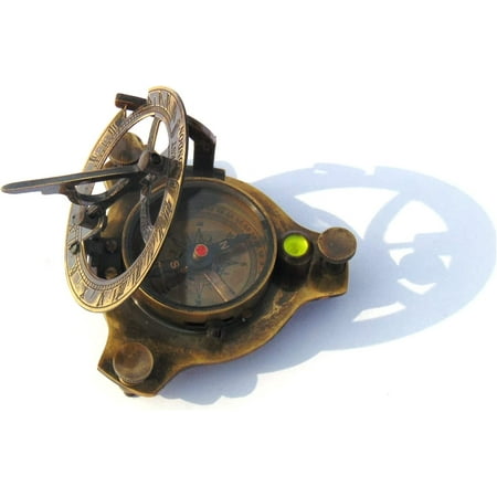 Nautical west London Antique Brass Sundial Compass . Size 2.5. Metal ...