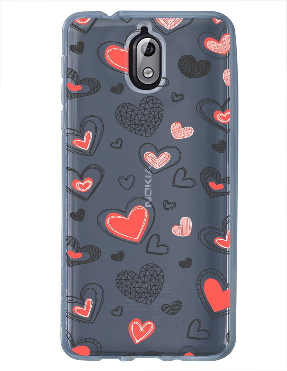 Funda Antigolpes para Nokia 3.1 InstaCase Corazones Grafito | Bodega ...