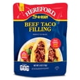 Hereford Meat, Fully Cooked Beef Taco Filling, 6 oz Shelf Stable Pouch ...