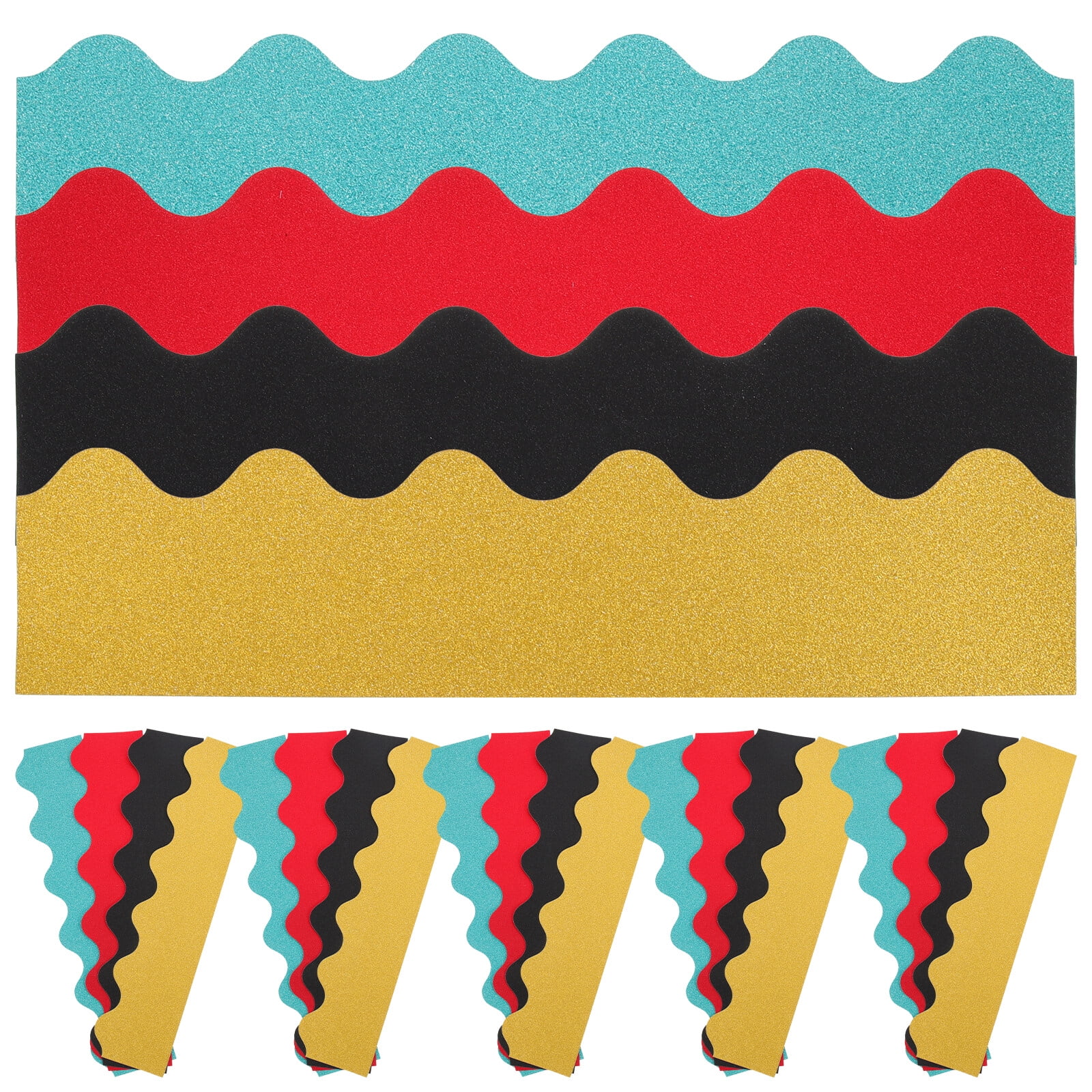 40pcs Wave Style Glitter Border Glitter Bulletin Board Borders Shine ...