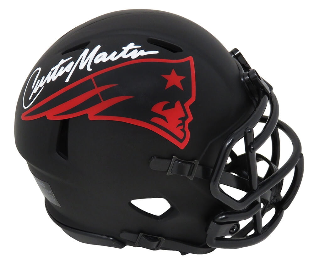 Curtis Martin Signed New England Patriots Eclipse Black Matte Riddell ...