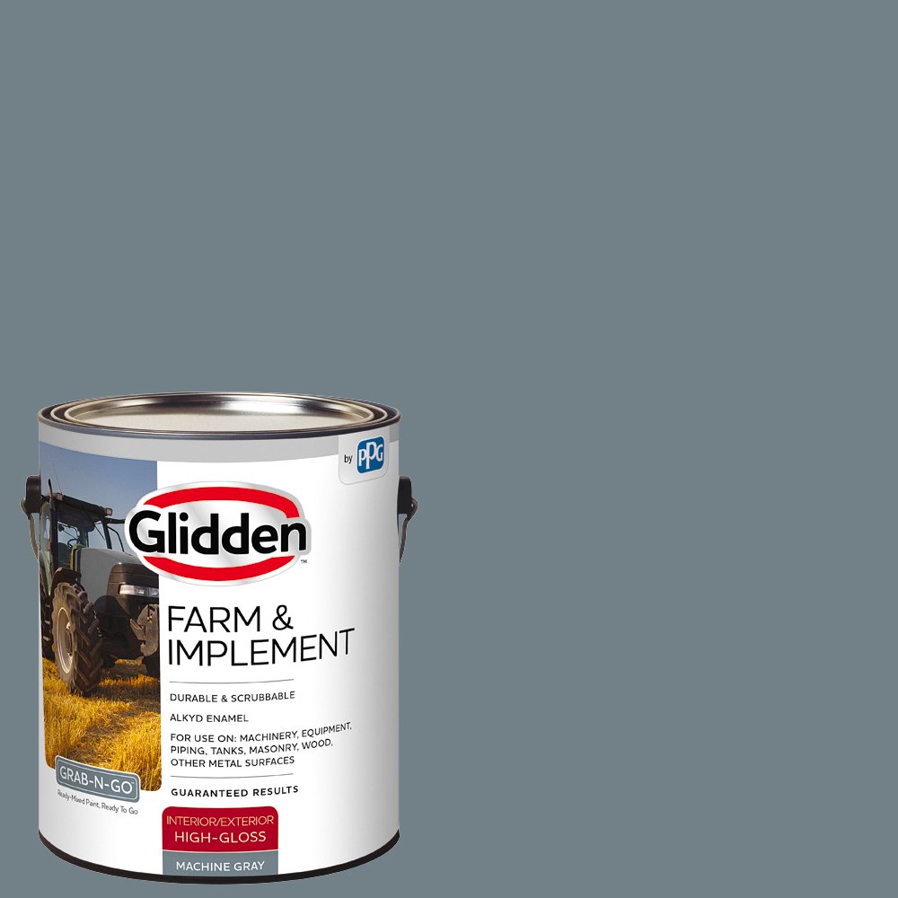 Glidden Farm & Implement Paint, Machine Grey, High Gloss, 1 Quart ...