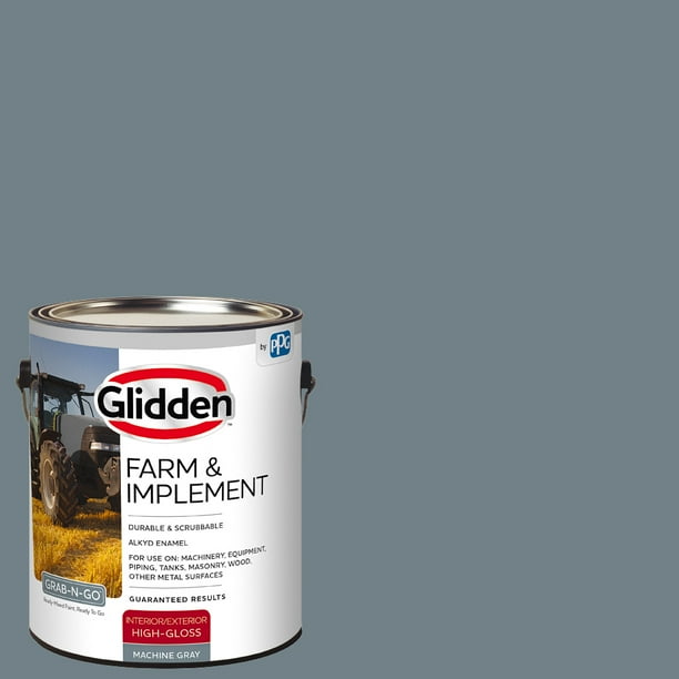 Glidden Farm & Implement Paint, Machine Grey, High Gloss, 1 Quart ...