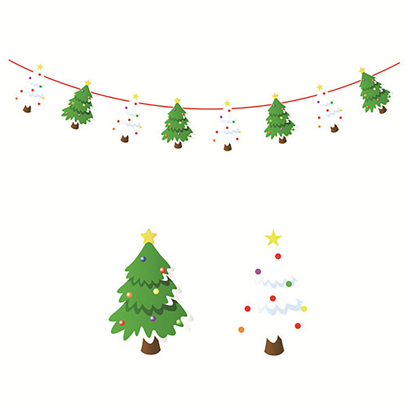 VerPetridure Christmas Tree Pull Flag Christmas Paper Banner Christmas ...