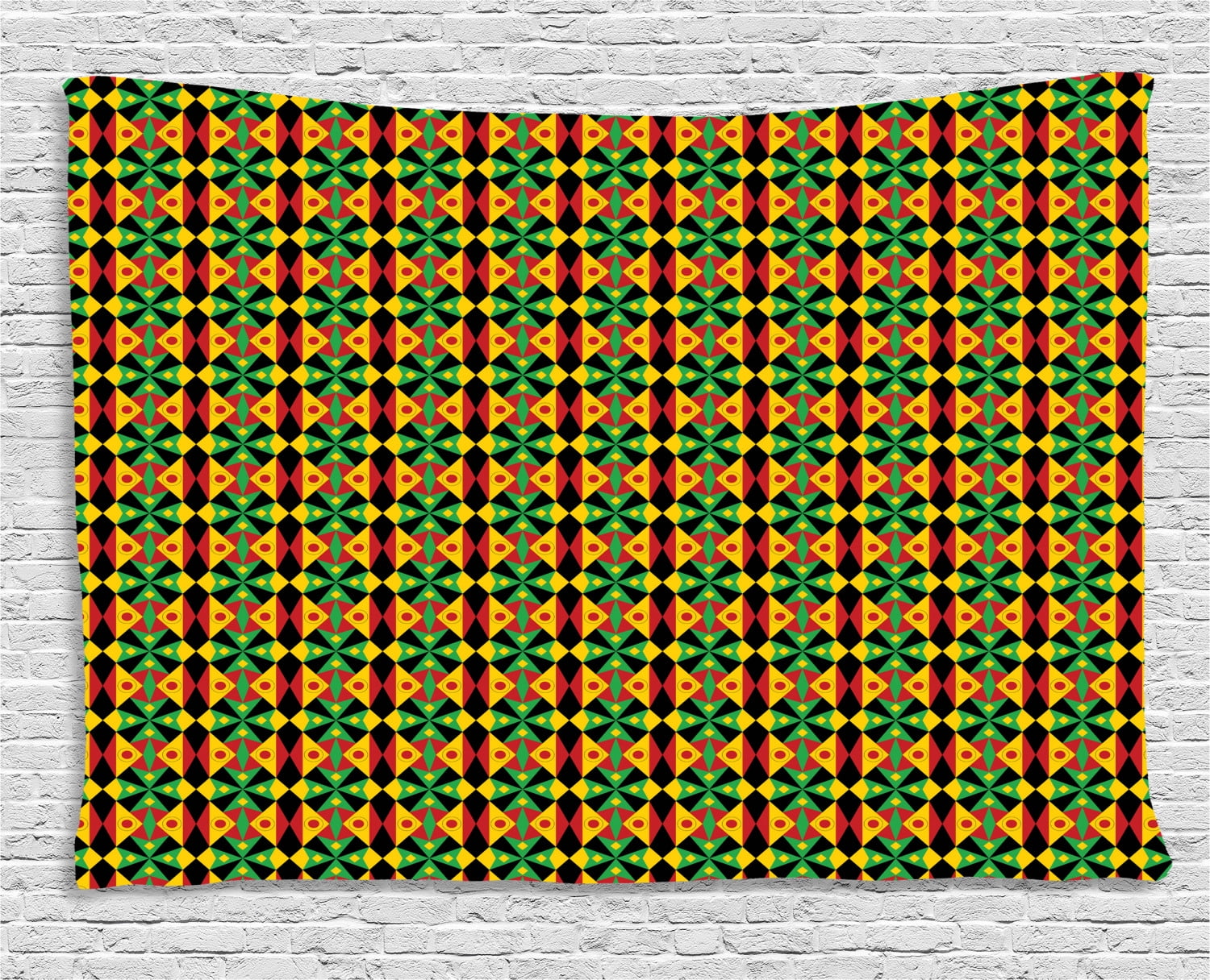 Kente Pattern Tapestry, Indigenous Heritage Tile Design with Triangles ...
