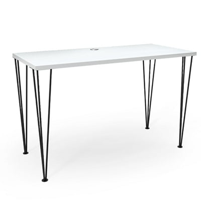 Hubbub Maker Hairpin Leg Desk 48"W White Top/White Legs - Walmart.com
