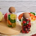 6 Pieces 750 ml/ 25 oz Glass Storage Container with Wood Ball Cork ...