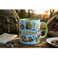 Adventure Dad Custom Mug Accent Mug with Compass Backpack Mountain Map ...