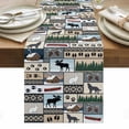 Animal Patchwork Table Runner, Country Forest Farmhouse Rabbit Wolf ...