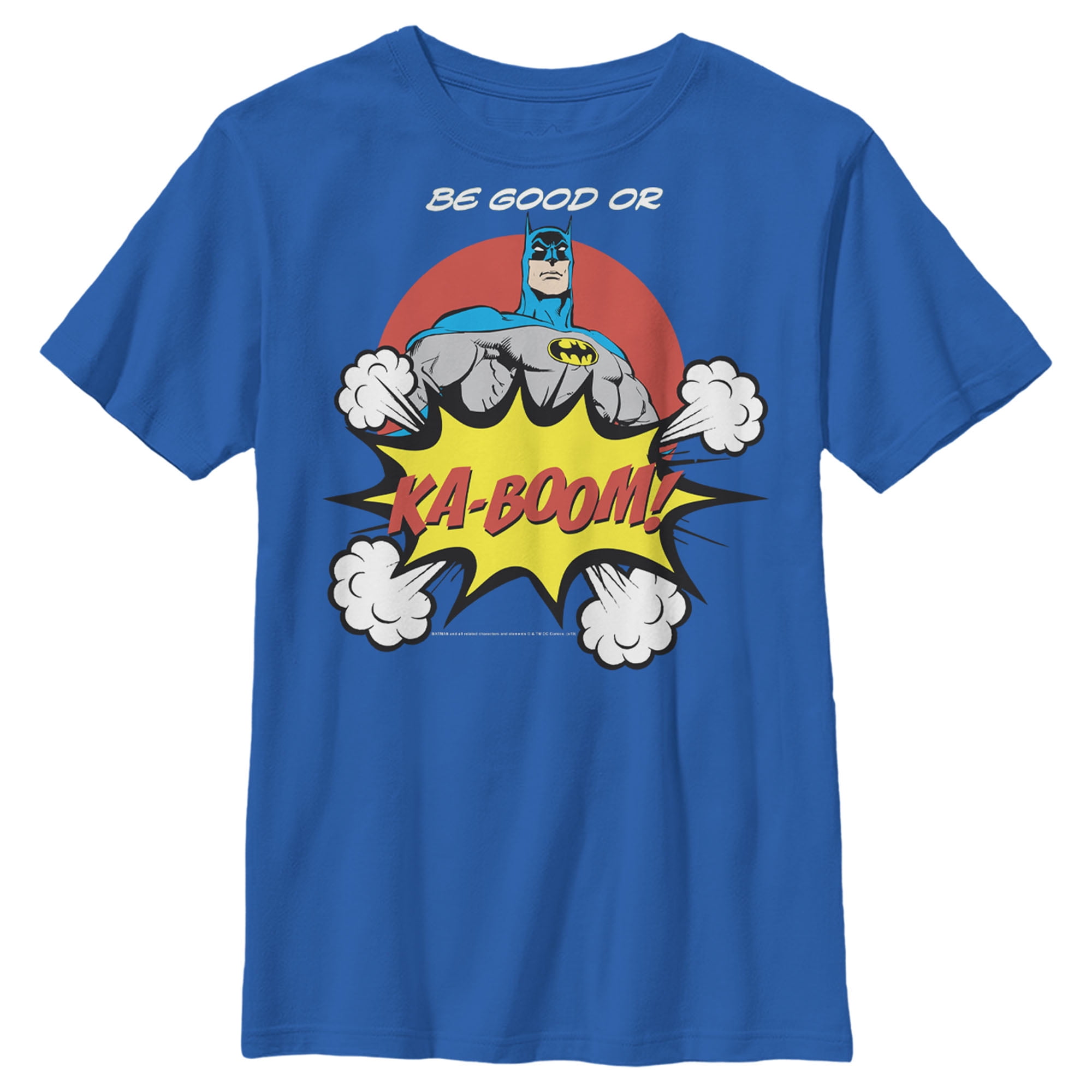 Boy's Batman Be Good or Kaboom Graphic Tee Royal Blue X Small - Walmart.com
