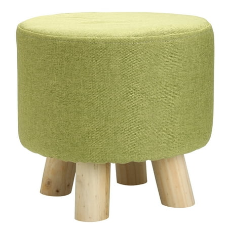 Footstool Small Round Wood Pouffe Chair Ottoman Foot Stool Foot Rest ...