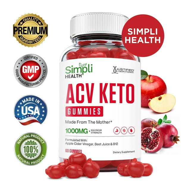 Simpli Health Keto ACV Gummies 1000MG Dietary Supplement 60 Gummys ...