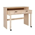 Linon Callie Extendable Wood Console Desk with Drawers, Natural ...