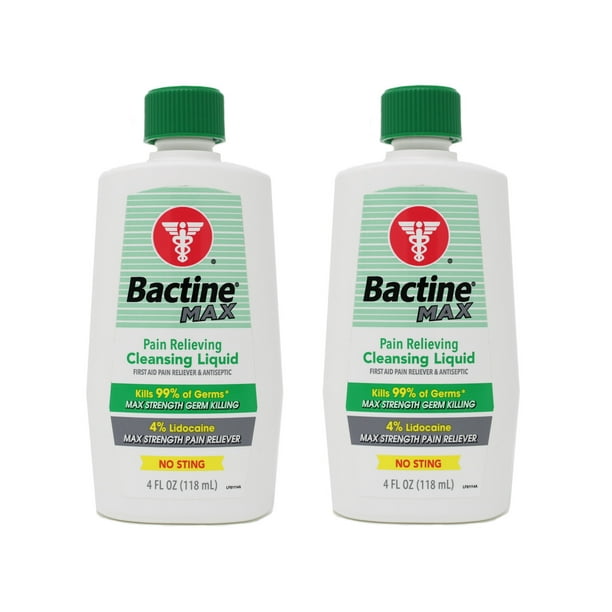 Bactine Original First Aid Antiseptic Relieves Pain & Itch, 4oz, 2-Pack ...