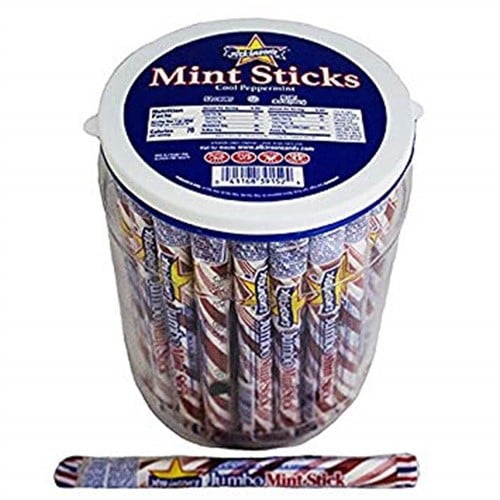 Atkinson Jumbo Rainbow Stick Wild Cherry Candy Sticks - 52 Count Jar ...