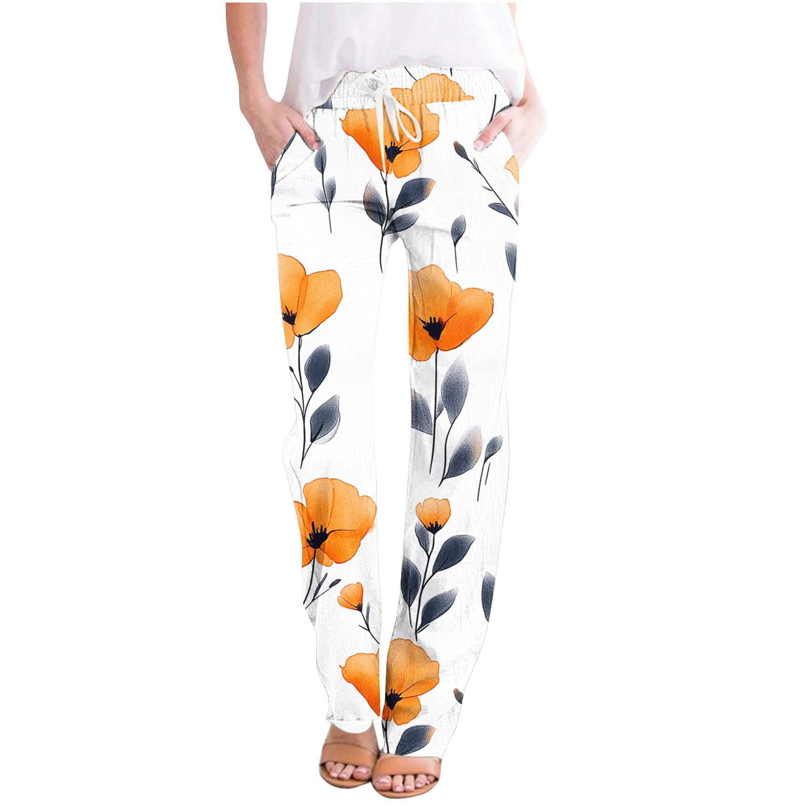 Click here for Aqestyerly Womens Casual Print Pants Solid Color L... prices