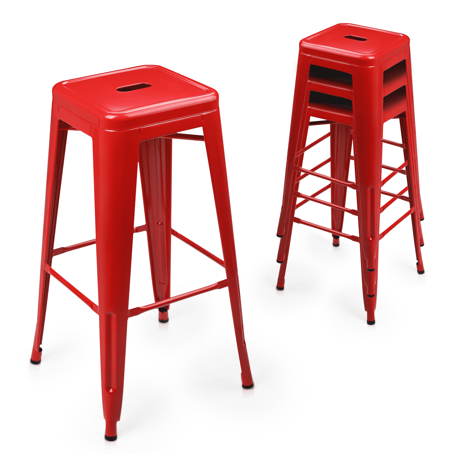 Magshion 30 inch Metal Bar Stools Set of 4, Height Counter Barstools ...