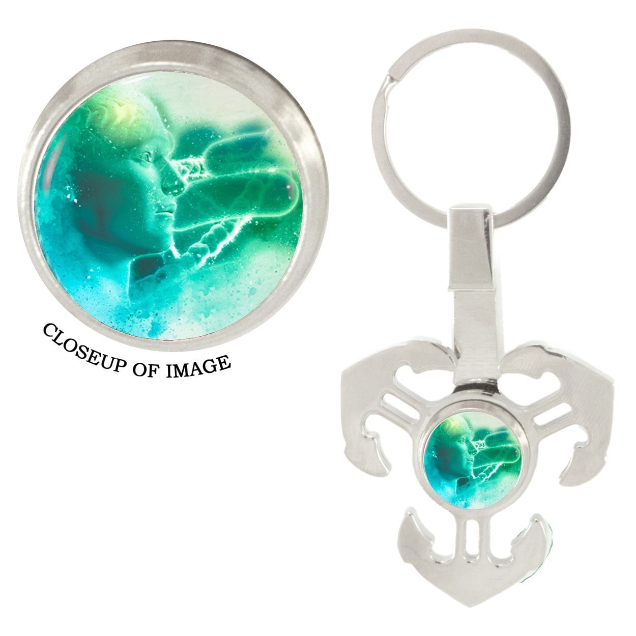 Futuristic Image of Human and DNA Fidget Spinner Keychain - Walmart.com