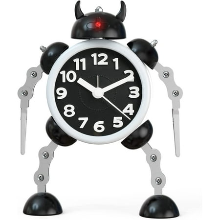 Xizioo Robot Alarm Clock, Ultra-Quiet Non Ticking Analog Alarm Clock ...