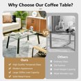 Costway Tempered Glass Coffee Table Modern Center Table with Metal ...