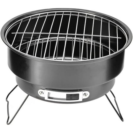Portable Round BBQ Grill,Folding Outdoor Barbecue Charcoal Grill ...