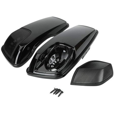 5" x 7" Vivid Black addlebag peaker Lid w/Grills, addle Bag Lids Cover ...