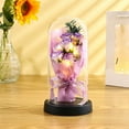 Eternal Rose Flower Gift, Preserved Rose Bouquet, Light Up Glass Dome ...