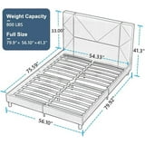 Flolinda Full Size Platform Upholstery Bed Frame, Velvet with Whole ...