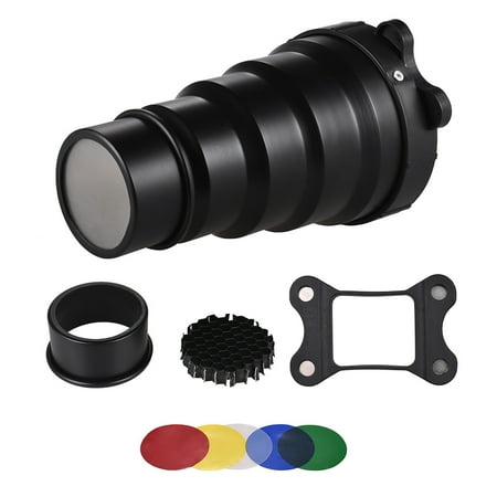 FlyFlise Metal On-camera Flash Conical Snoot with Honeycomb Grid 5pcs ...