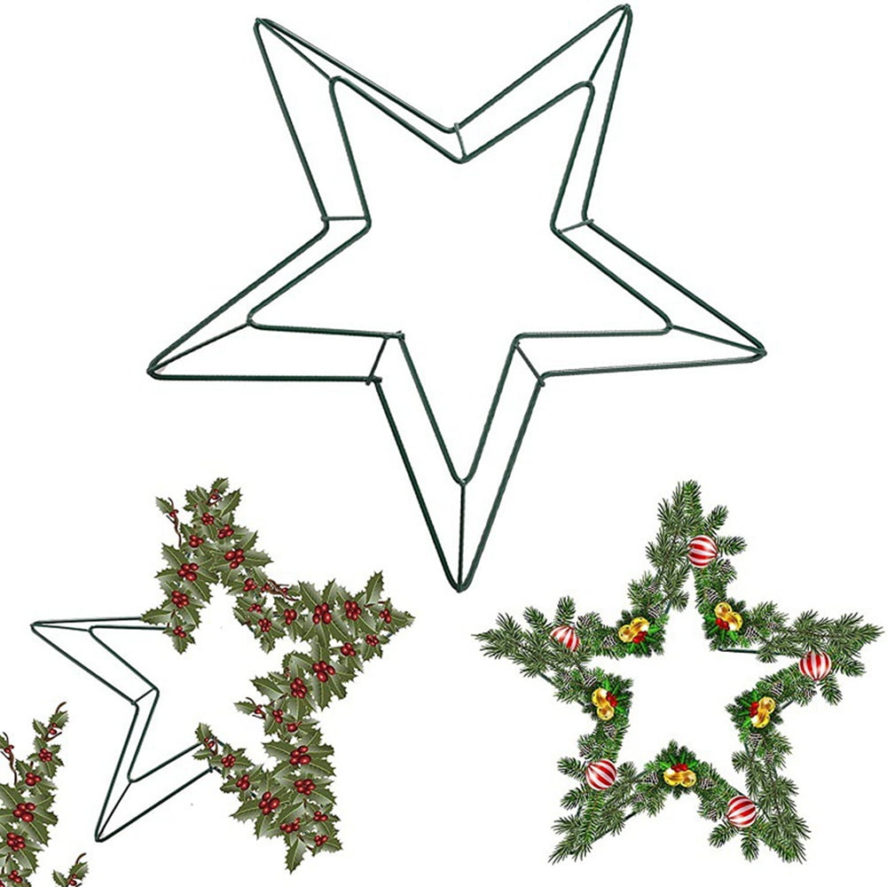 12 Inch Star Wire Wreath Frame Metal Star Wreath Frames for Christmas ...