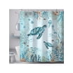 Turtle Shower Curtain, Underwater World Cartoon Style Illustration ...