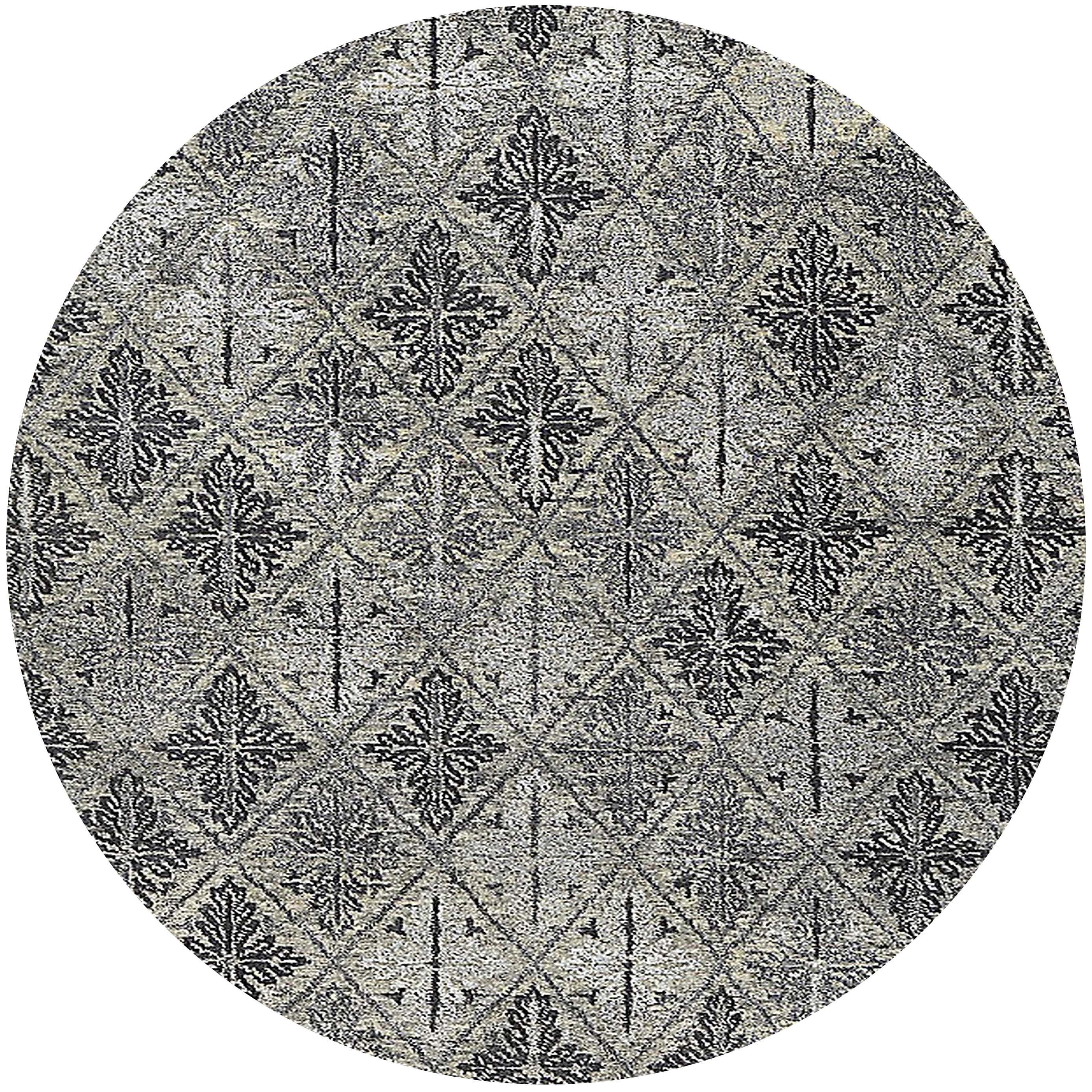 Ahgly Company Indoor Round Mid-Century Modern Black Eel Black Oriental ...