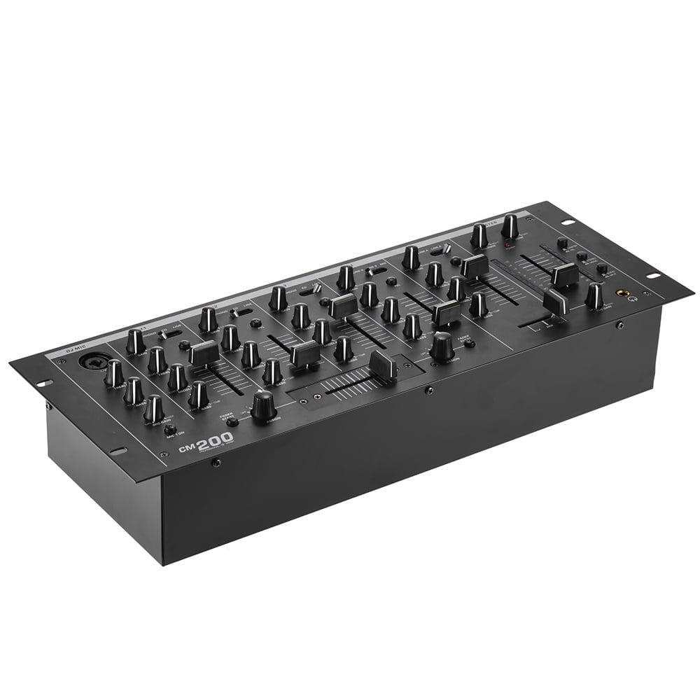 Ammoon Professional 5-Channel DJ Rack Mount Stereo Mixer Mixing Console ...