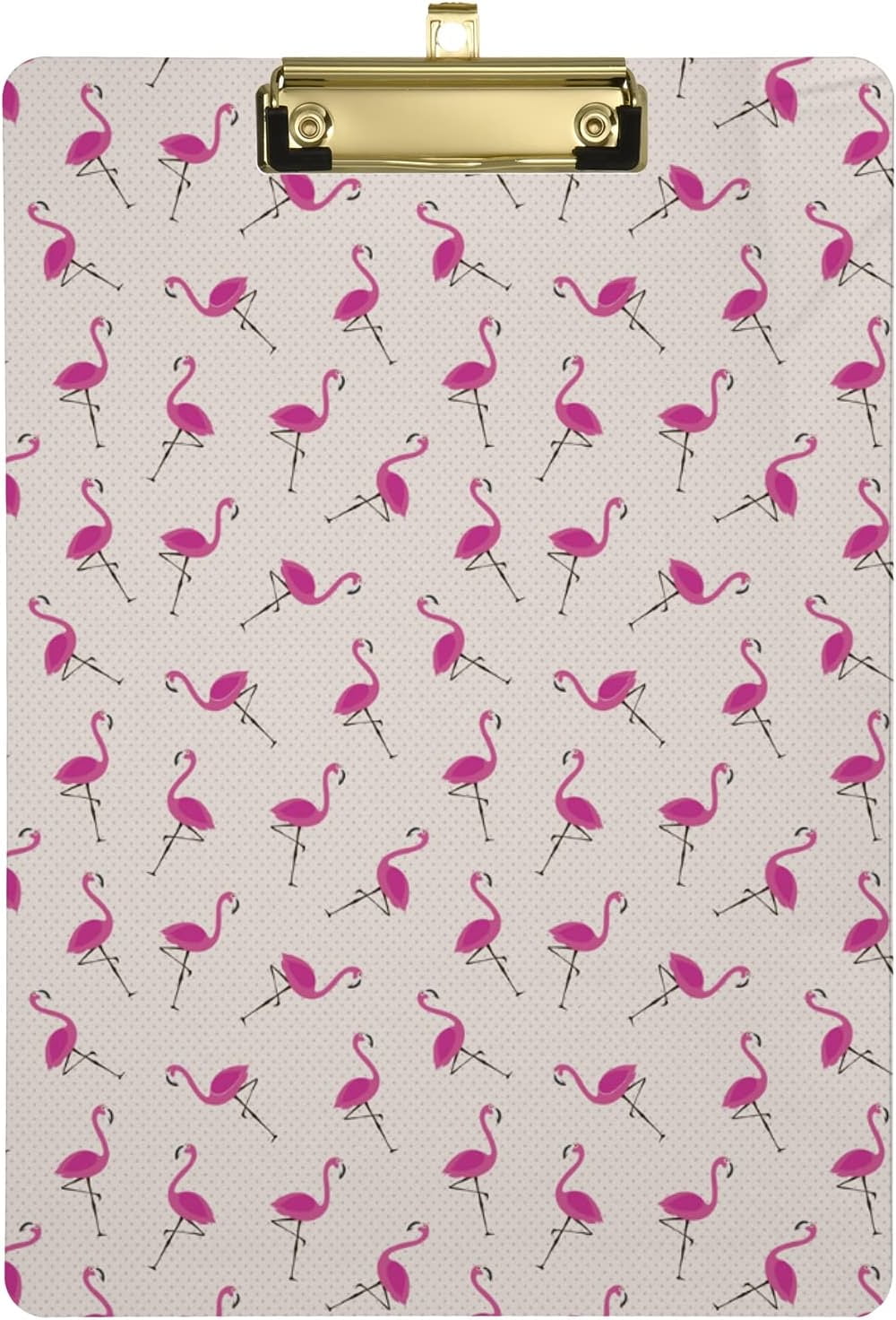 FMSHPON Pink Flamingo Polka Dot Clipboard Hardboard Wood Nursing Clip ...
