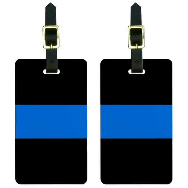 Thin Blue Line Police Luggage Tags Suitcase Carry-On ID, Set of 2 ...