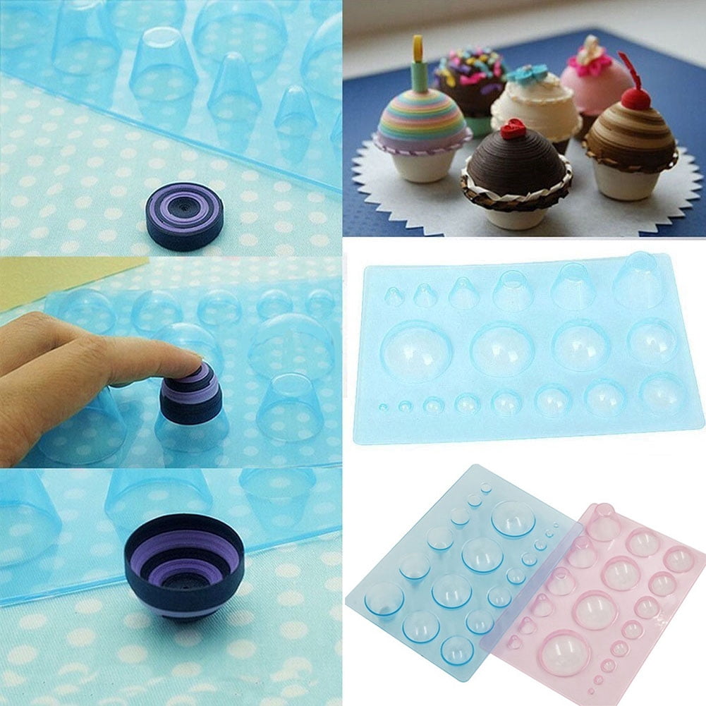 13x20cm DIY Mini Plastic Paper Quilling Mould Half Ball Domes 3D Domes ...