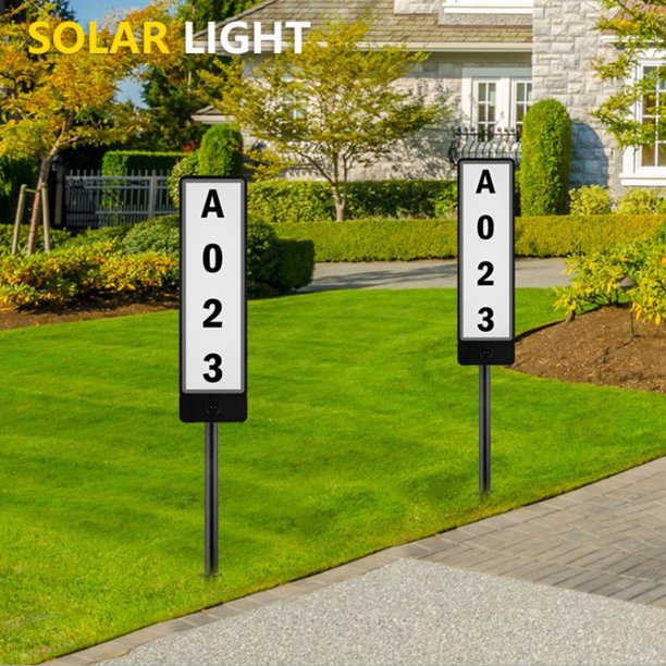 ATDAWN Solar Lighted House Address Numbers Sign, Solar