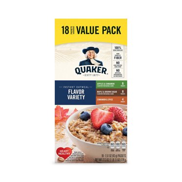 Quaker Instant Oatmeal Fruit and Cream Variety Pack (40 Count ...