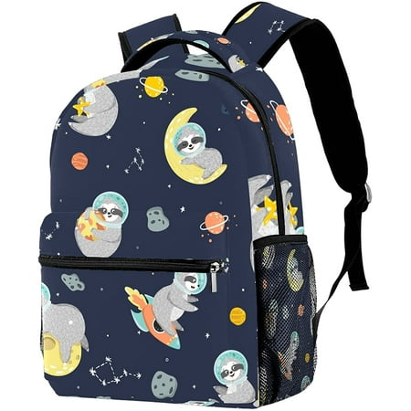 Cartoon Cute Sloth Space Starry Sky Durable Laptop backpack For Student ...